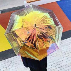 Fashion Rainbow Laser Reflective Shiny Umbrella - Shiny Umbrellas